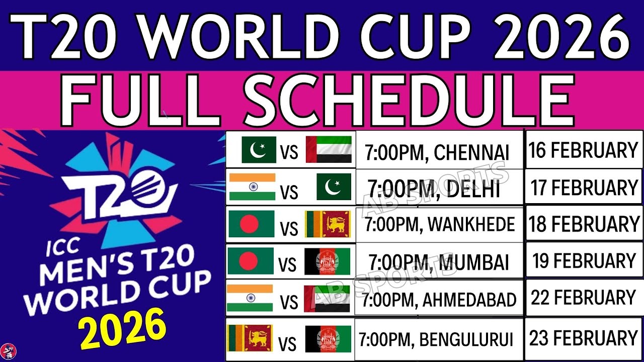 Countdown to Excitement: 2026 T20 World Cup Schedule Revealed!