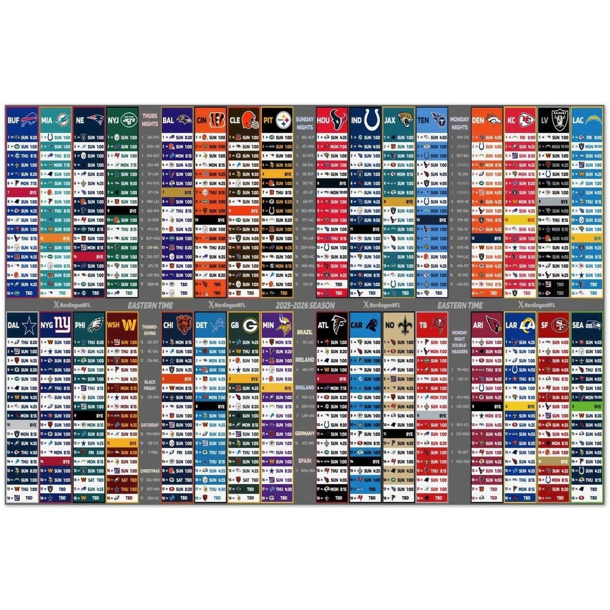 2026 nfl schedules