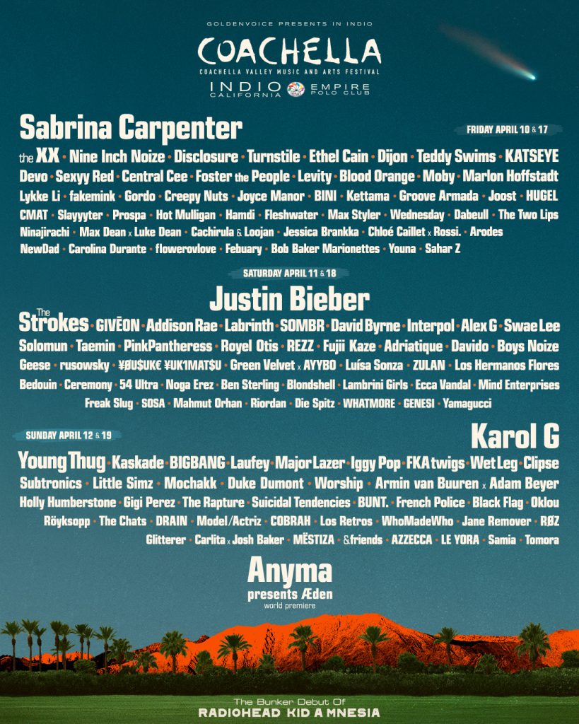 coachella 2026 schedule saturday