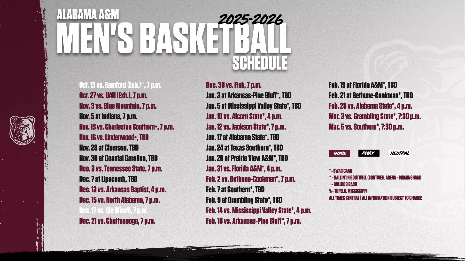 alabama basketball schedule 2026
