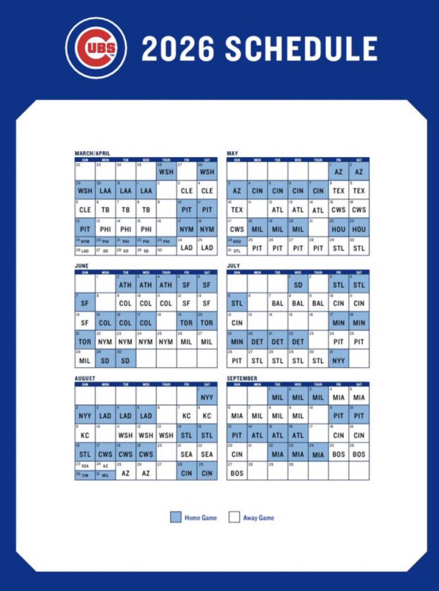 cubs schedule 2026 printable