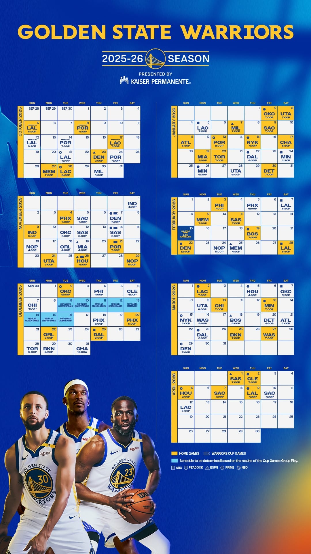 warriors schedule 2026