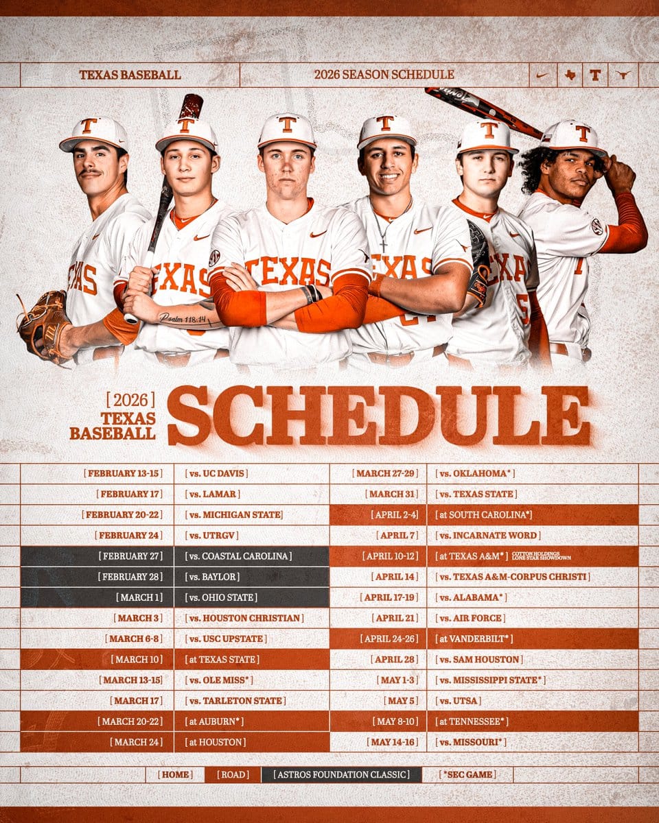 texas longhorns baseball schedule 2026