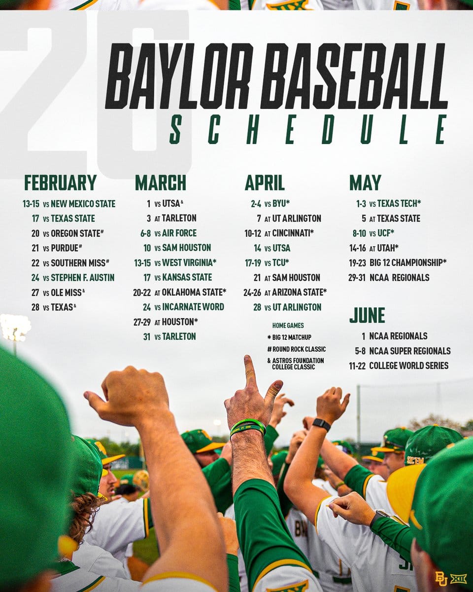 baylor baseball schedule 2026