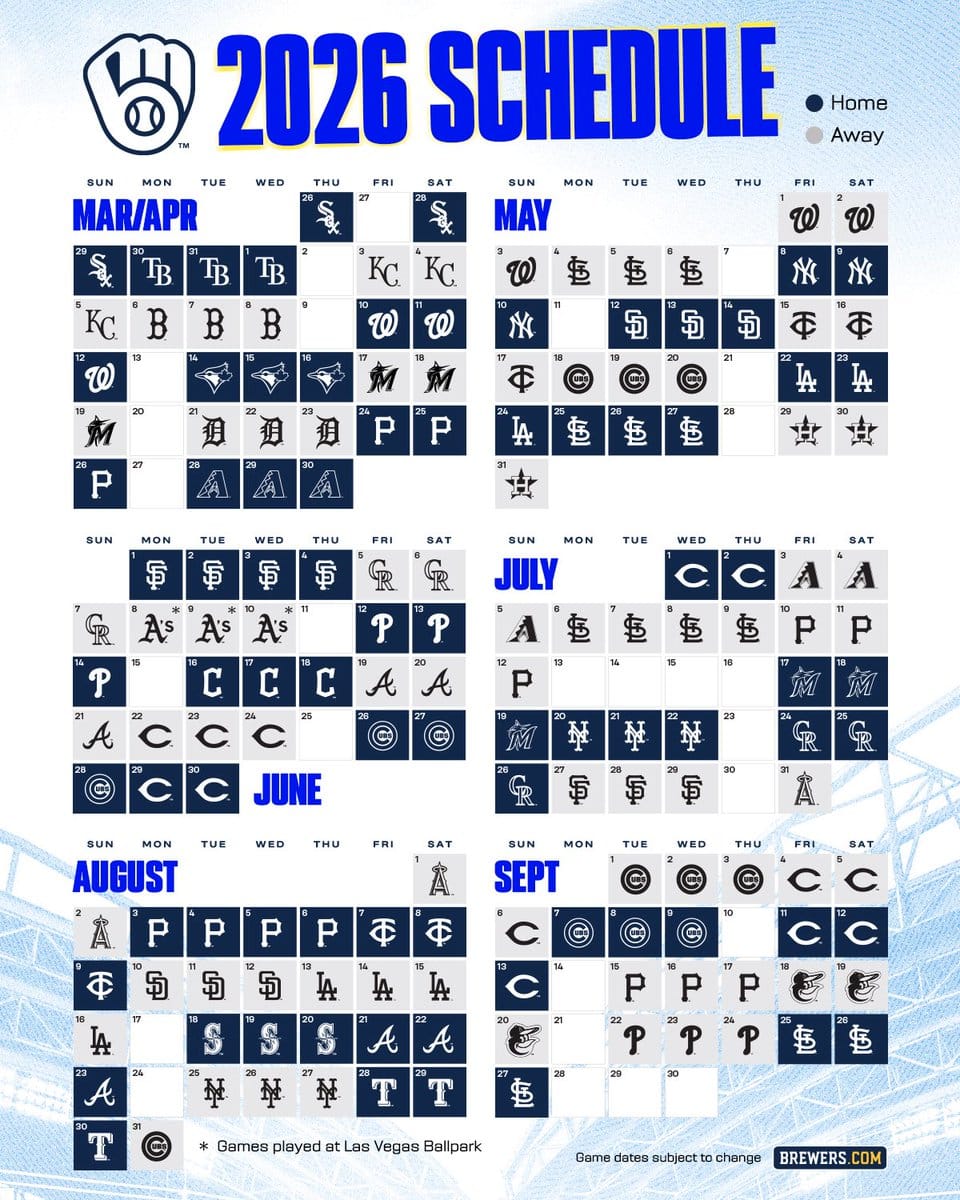 2026 Brewers Schedule