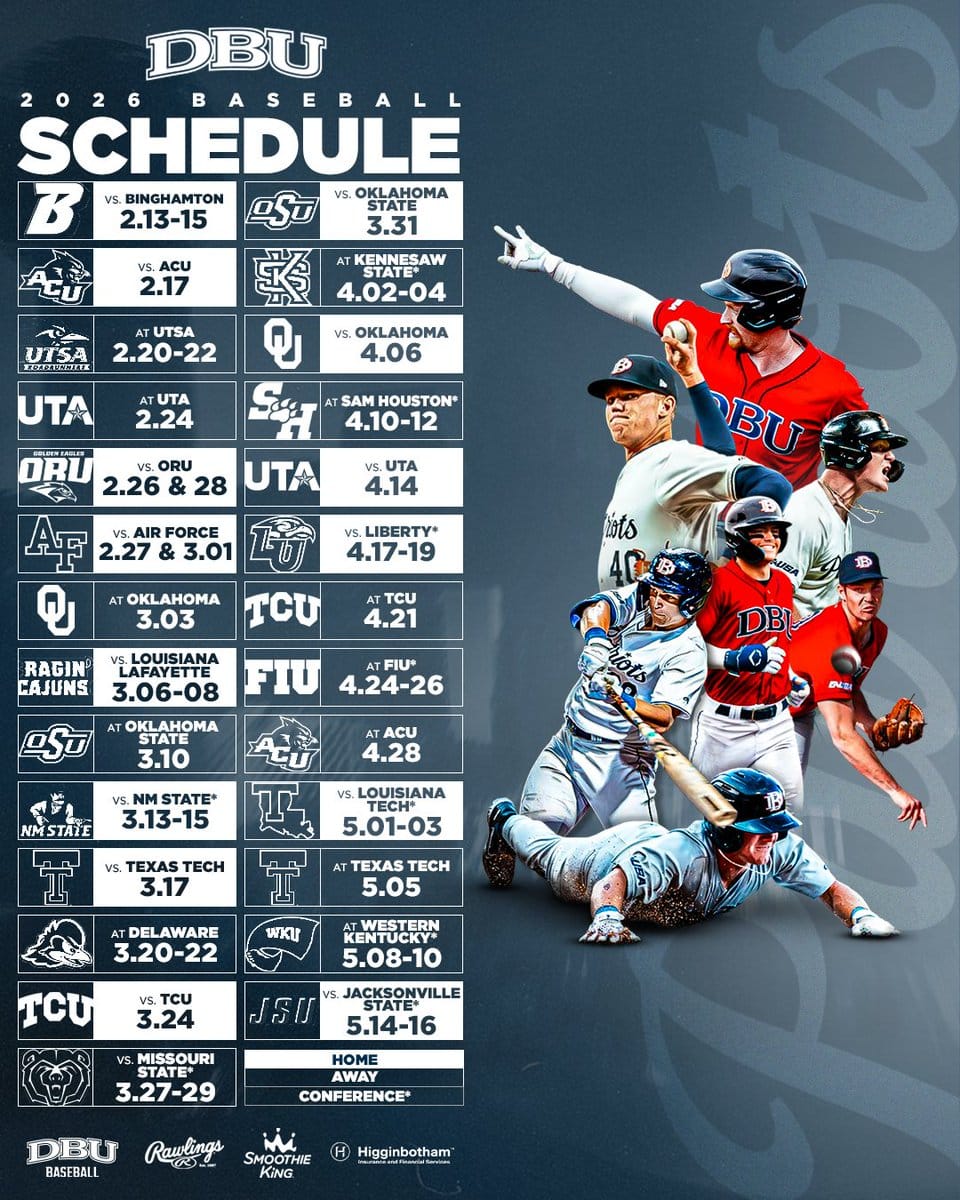 dbu baseball schedule 2026