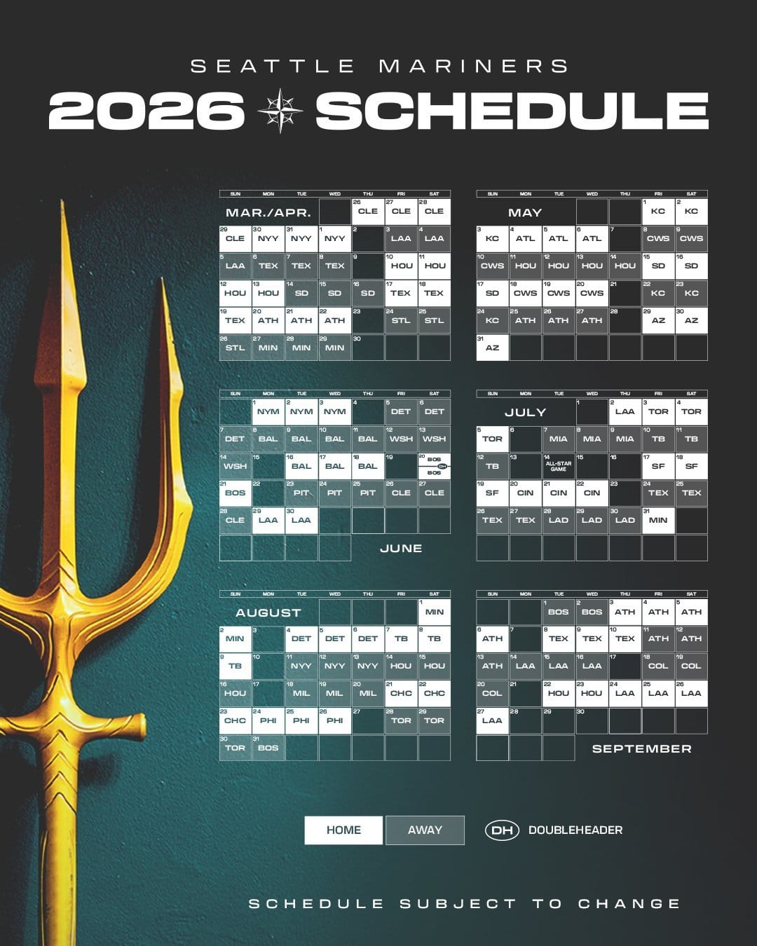 seattle mariners schedule 2026
