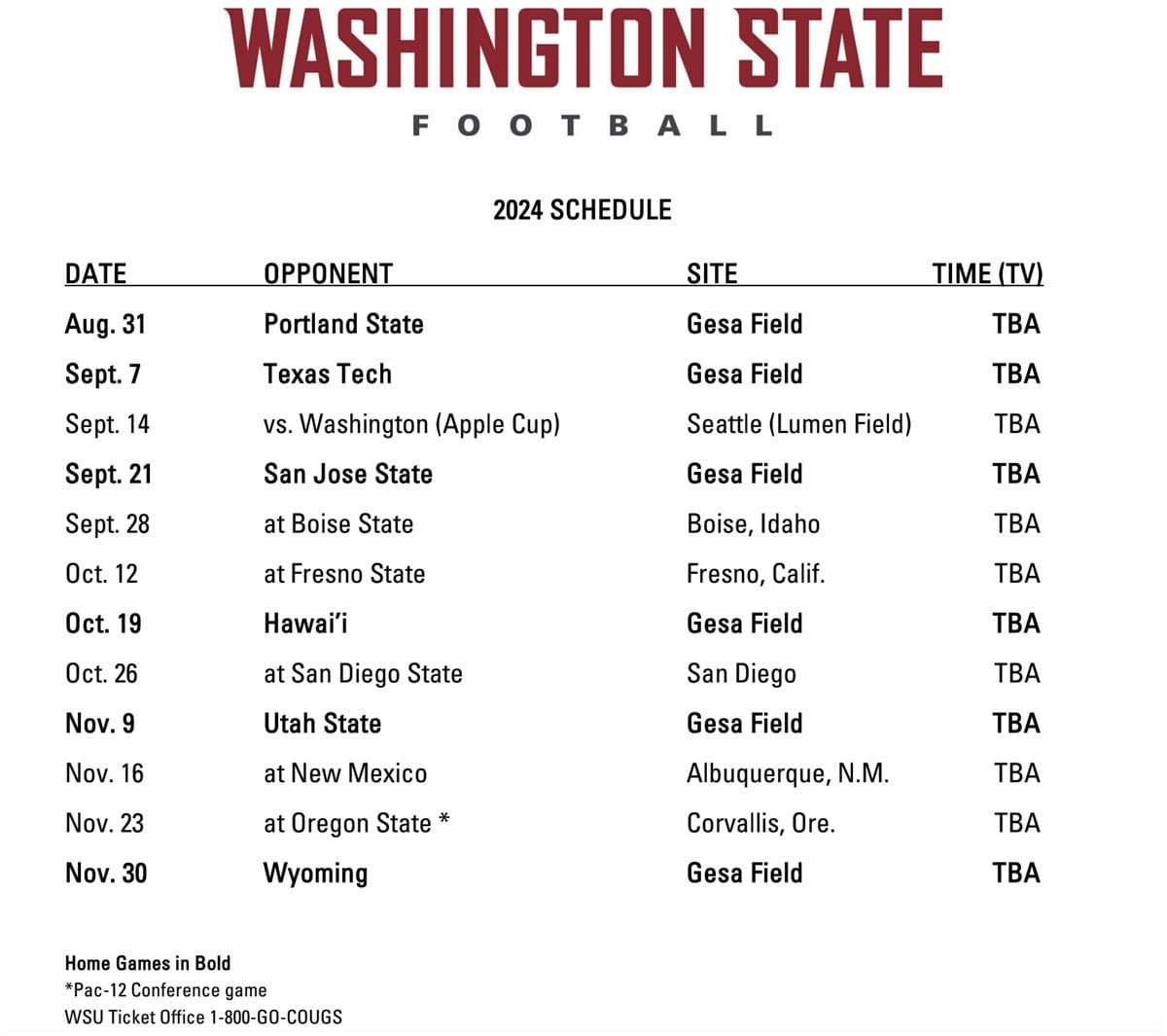 wsu football schedule 2026