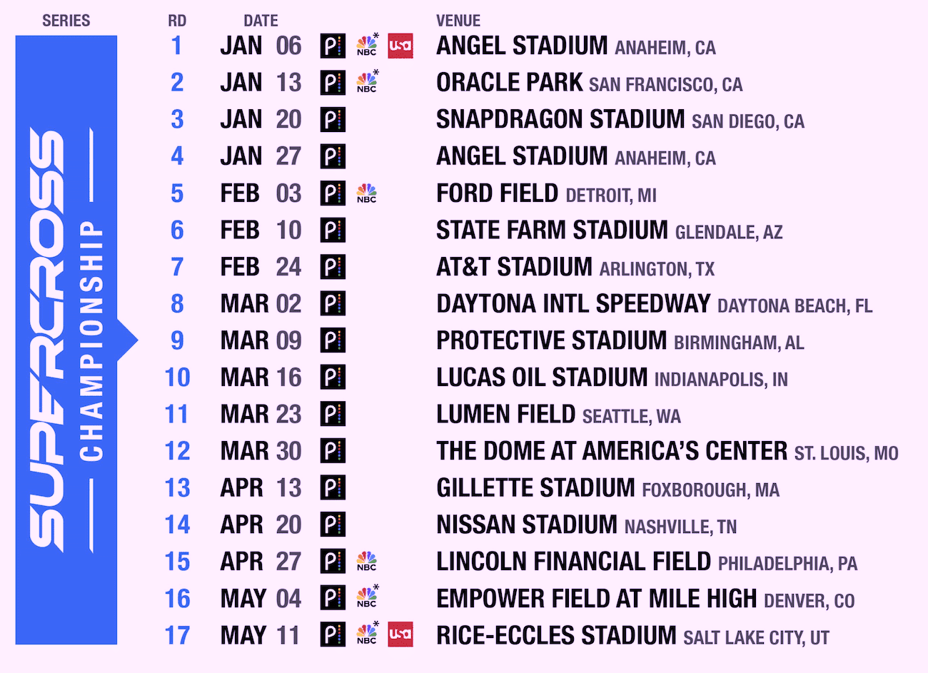 ama supercross 2026 tv schedule