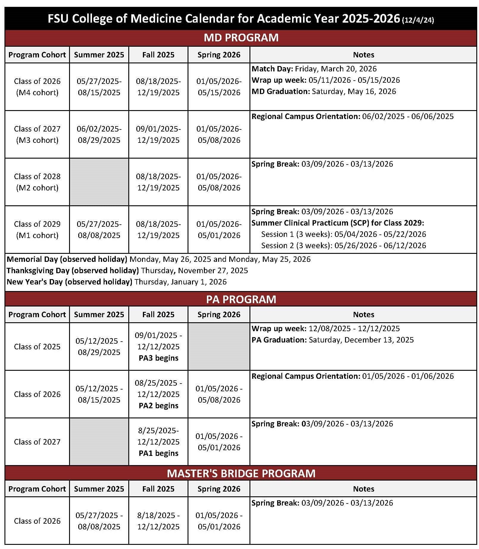 fsu 2026 schedule