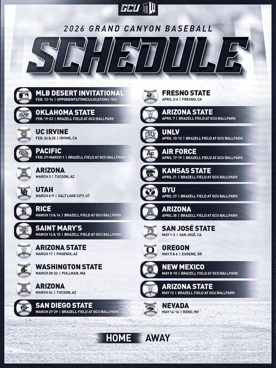 gcu baseball schedule 2026