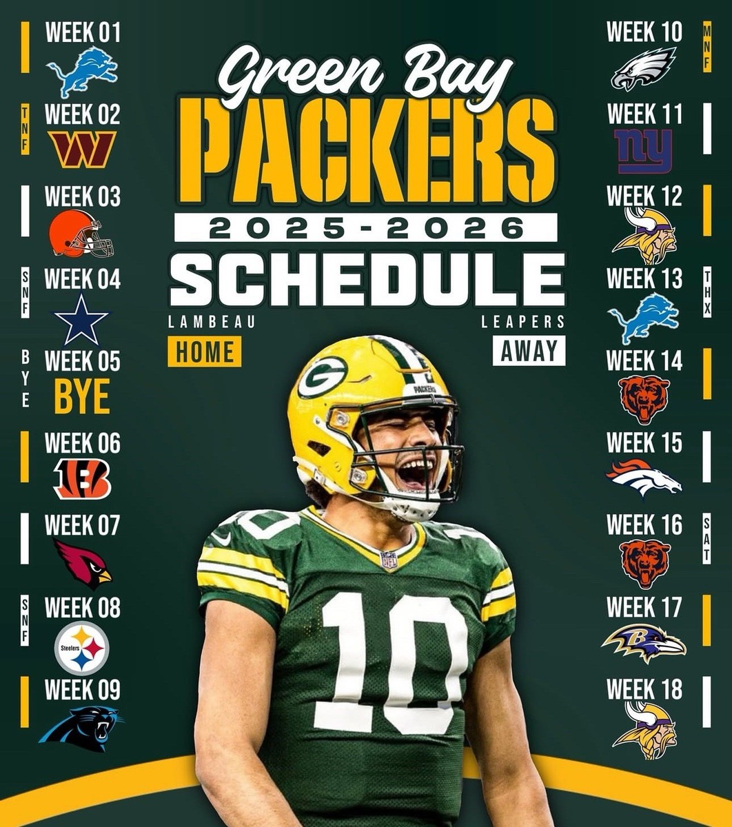 green bay schedule 2026