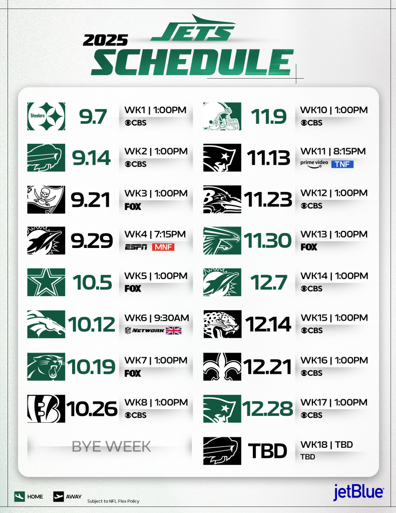 new york jets schedule 2026
